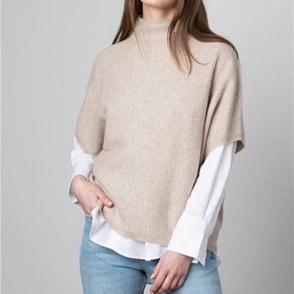 Kinross | Sweaters | Kinross Cashmere Textured Funnel Popover Short ...